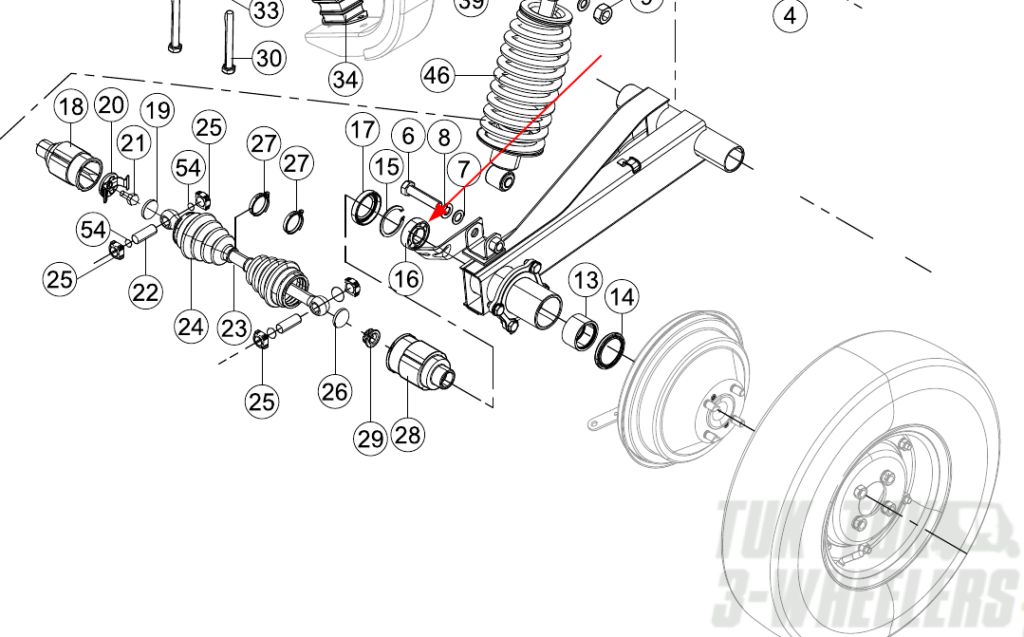 TVS King Rear Axle Ball Bearing 20x42x12 Genuine TVS Part G2200440