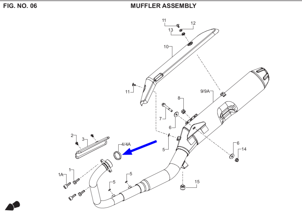 TVS Apache RTR Gasket Muffler Genuine TVS Part N9053170
