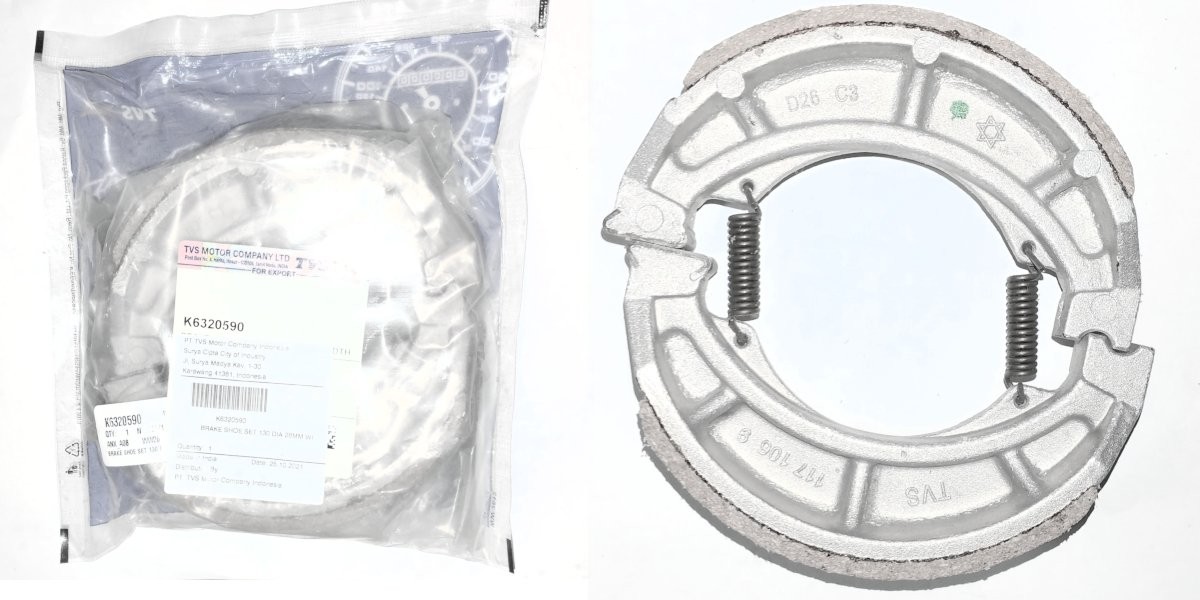 TVS Brake Shoe Set 130 Dia/28mm Width For Dazz, Apache RTR 160, Max ...